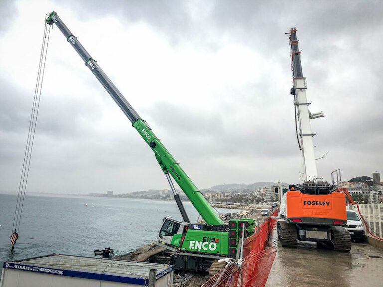 Two Sennebogen crawler cranes in action on the French Riviera - Move It ...